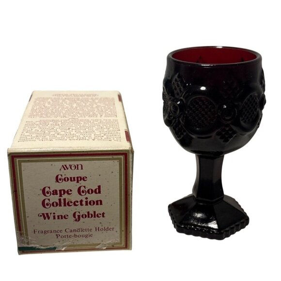Avon | Dining | Avon Cape Cod Collection Wine Goblet Water Glass Red 45 ...